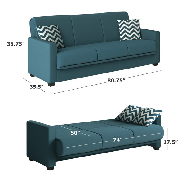 Andover Mills Hunsicker Full Double 80.75 Upholstered Cushioned Sleeper Reviews Wayfair